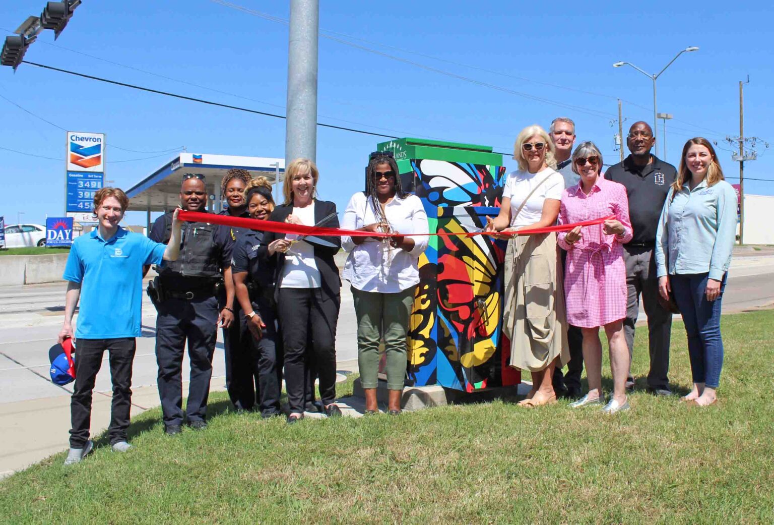 Butterfly-themed traffic signal box expresses Forest Audelia ...